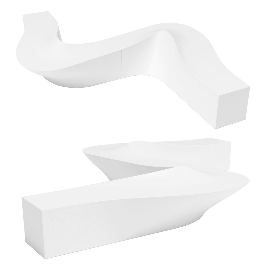 Bench Wave 3D model - TurboSquid 1892916