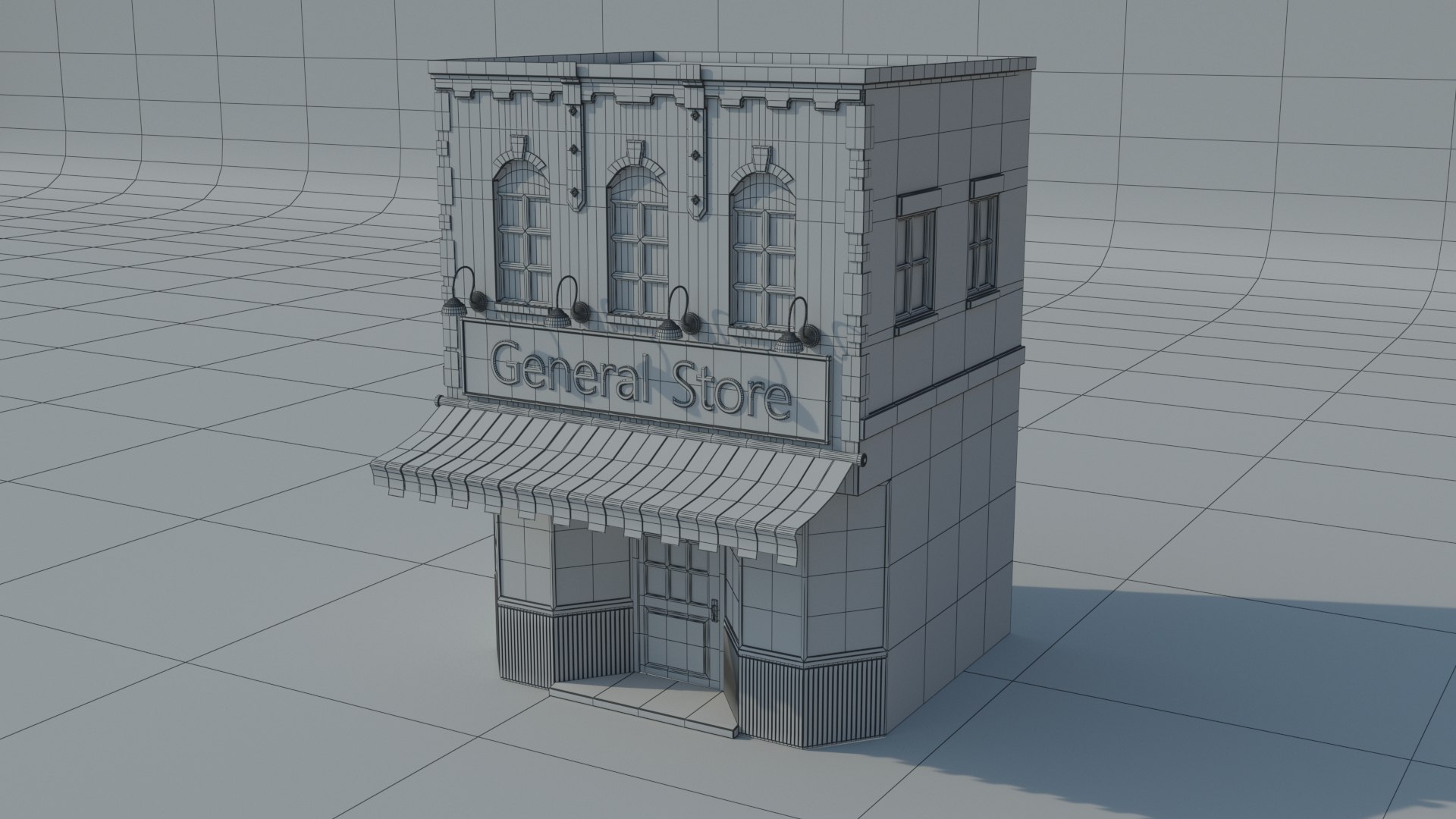 3D Model Store Front Vintage - TurboSquid 2366107