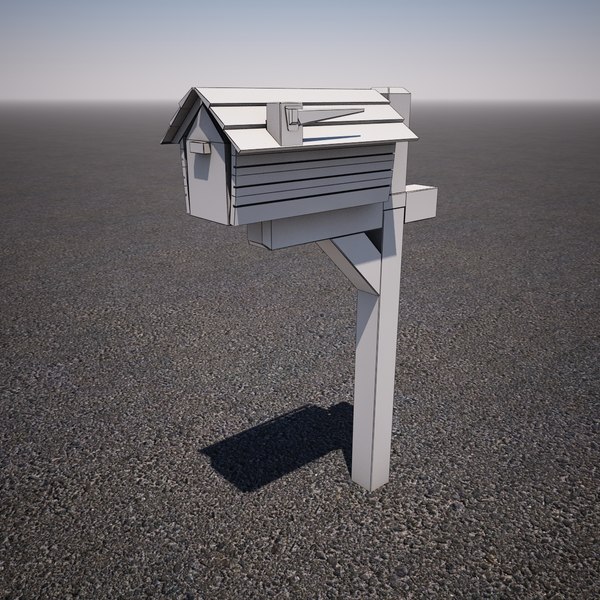 3d model wooden mailbox