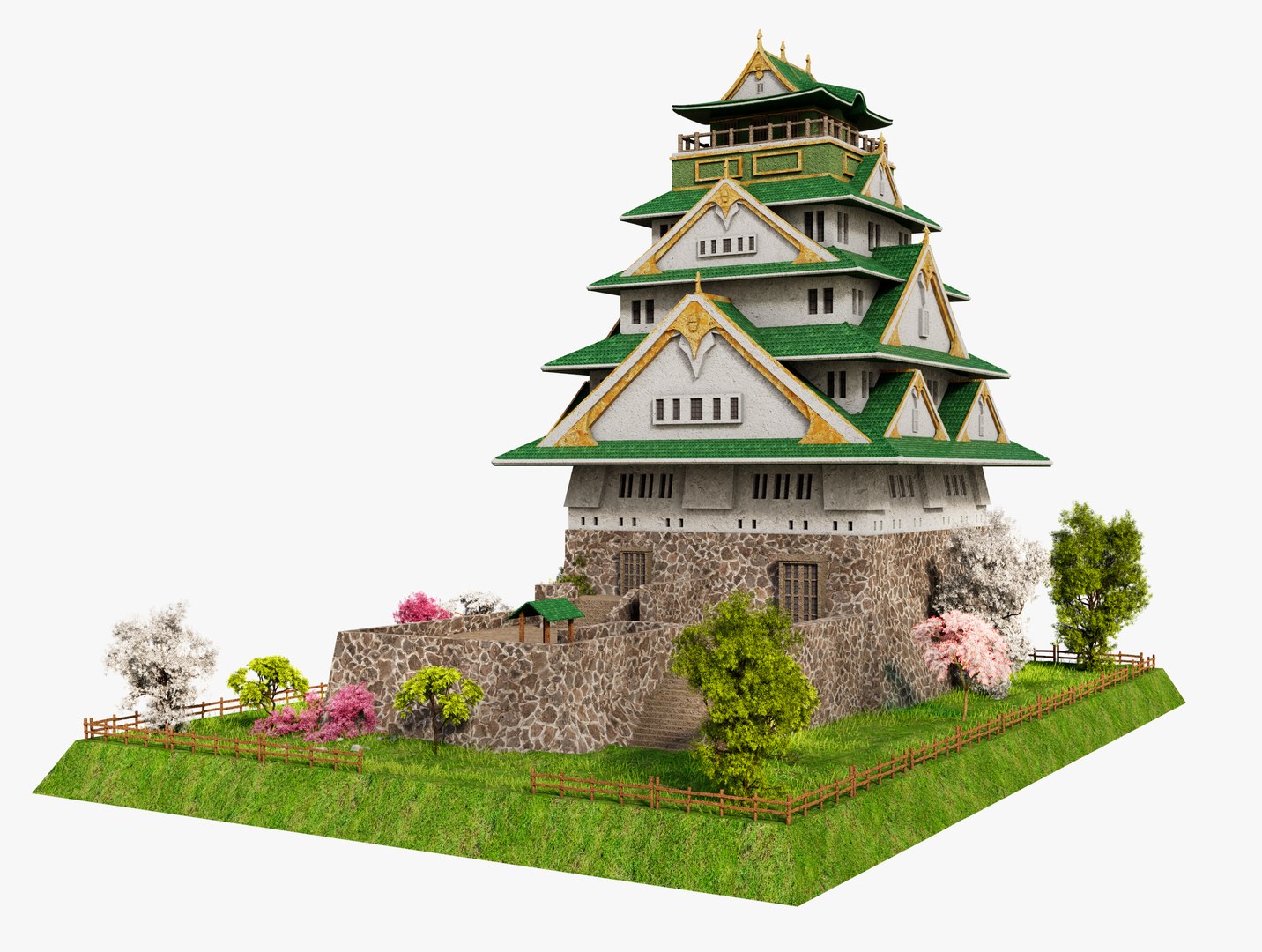 Osaka Castle Environment 3D Model - TurboSquid 2205927
