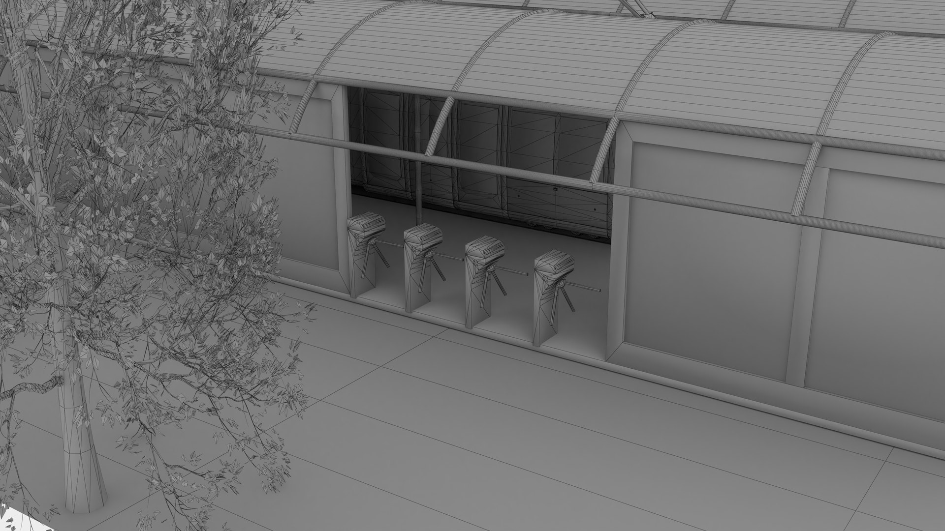 3D Tram Station - TurboSquid 2041240