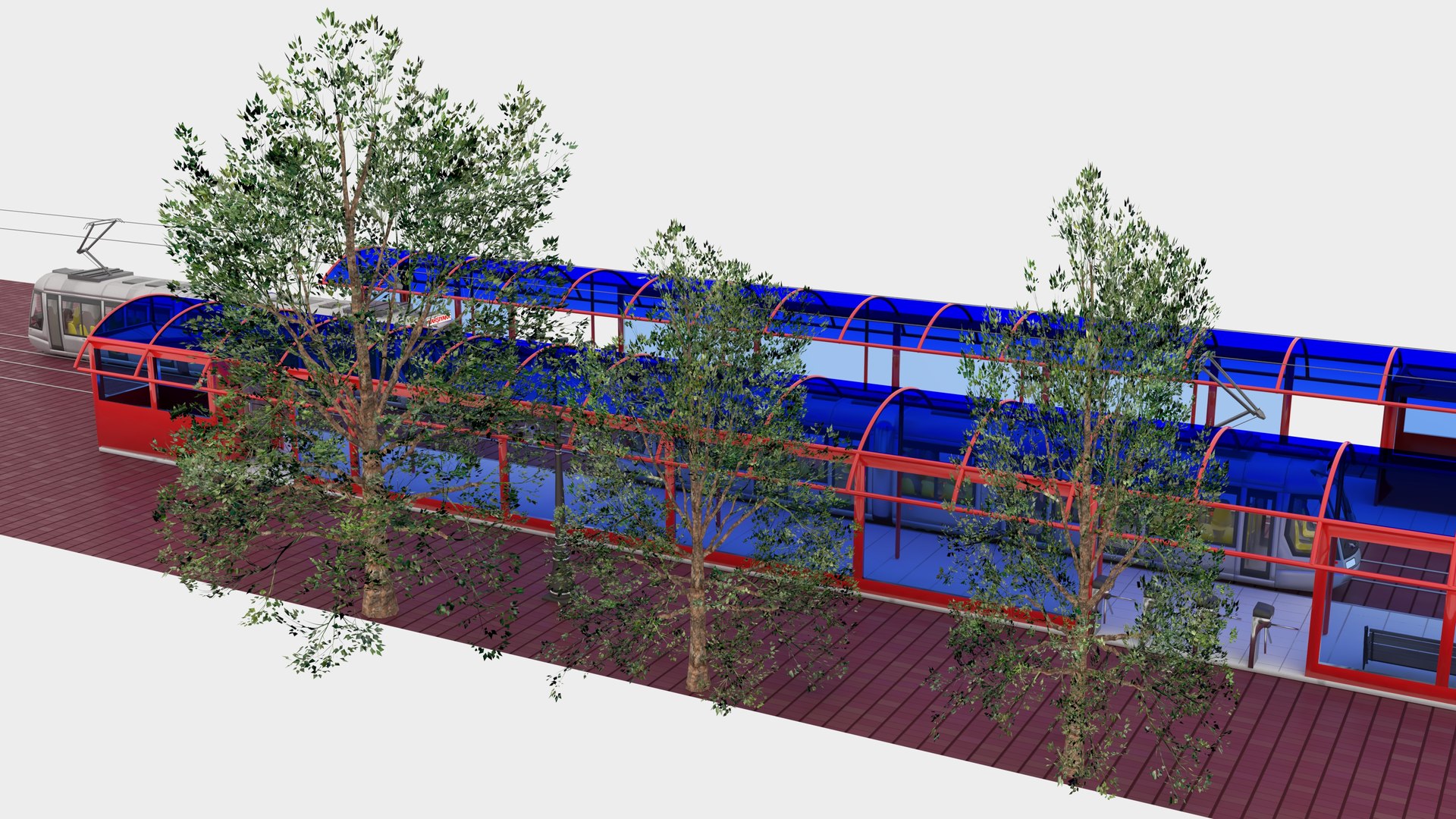 3D Tram Station - TurboSquid 2041240