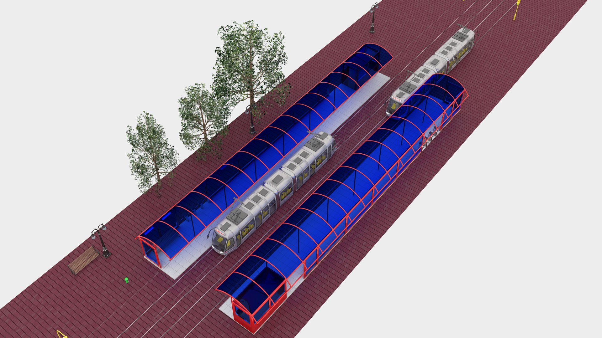 3D Tram Station - TurboSquid 2041240