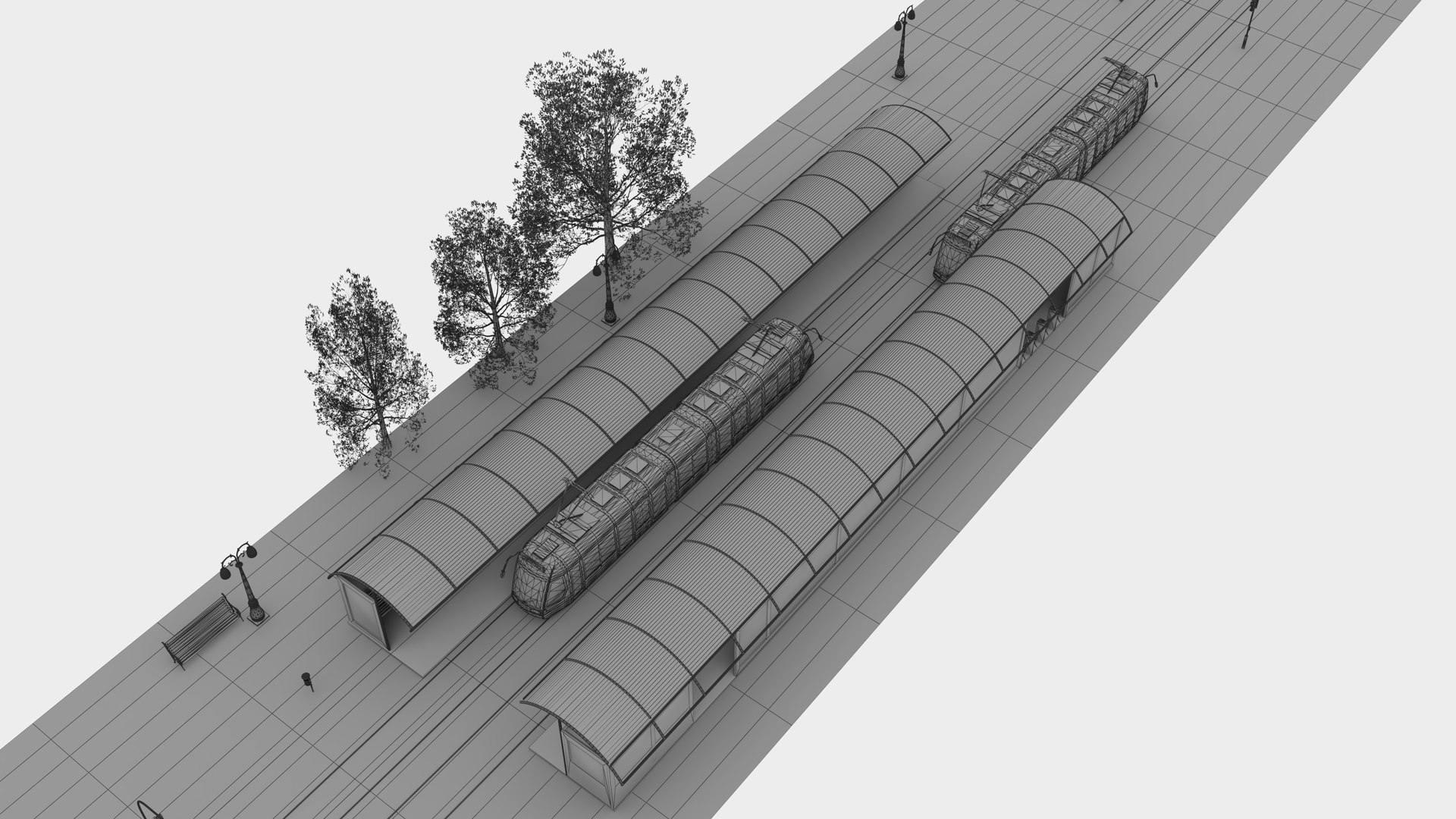 3D Tram Station - TurboSquid 2041240