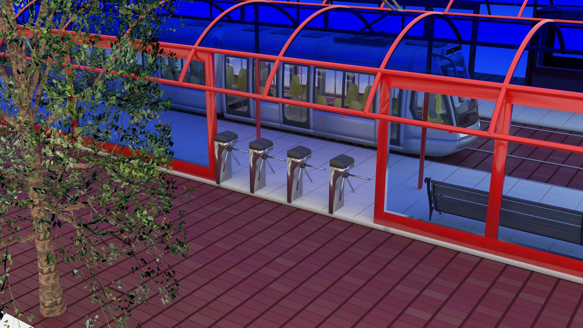 3D Tram Station - TurboSquid 2041240