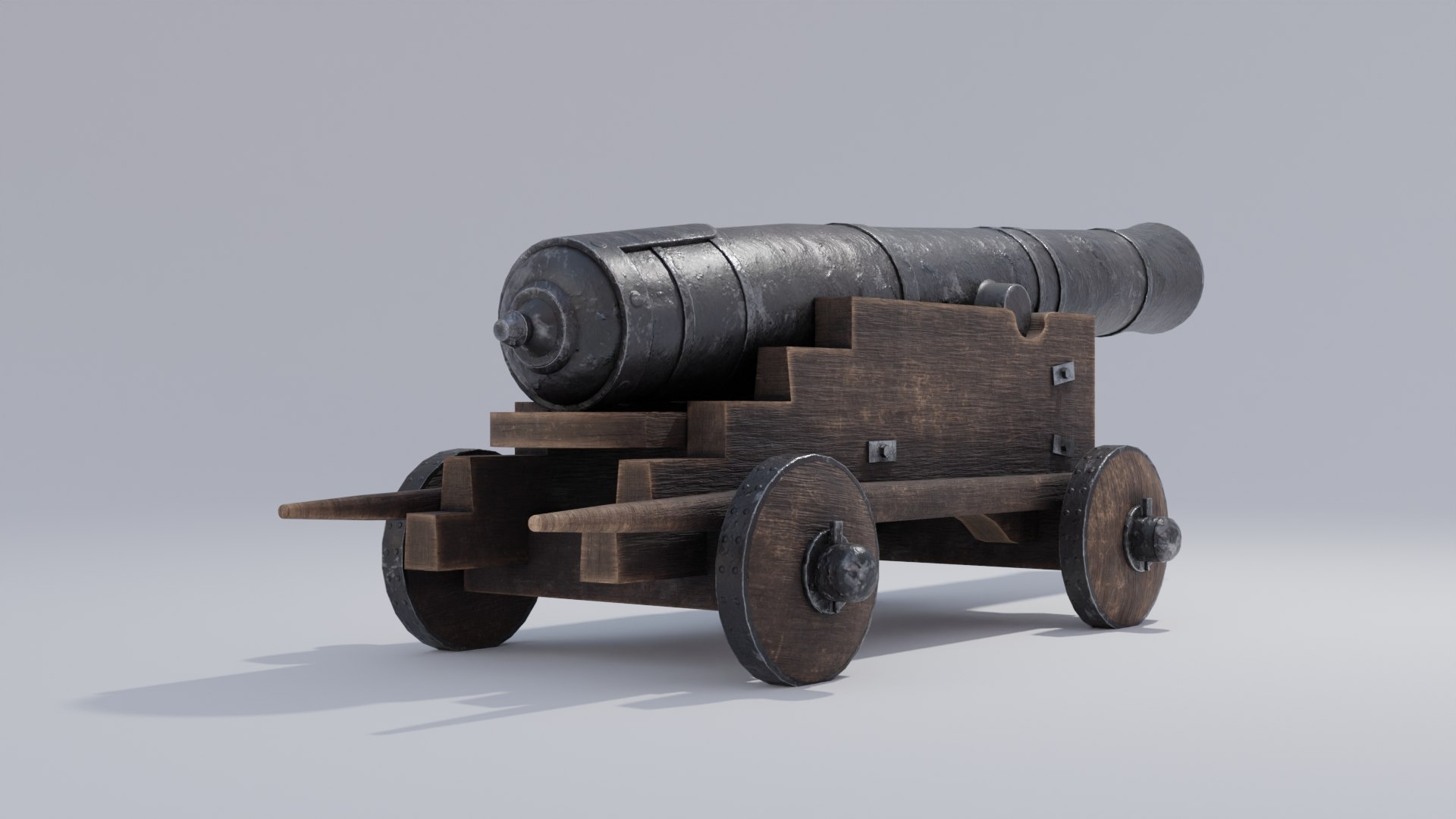 Old Cannon With 4K And 2K Textures Model - TurboSquid 1983807