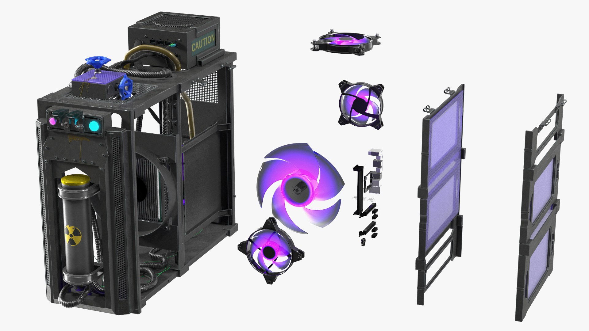 3D Custom Cyberpunk Neon PC - TurboSquid 2106033