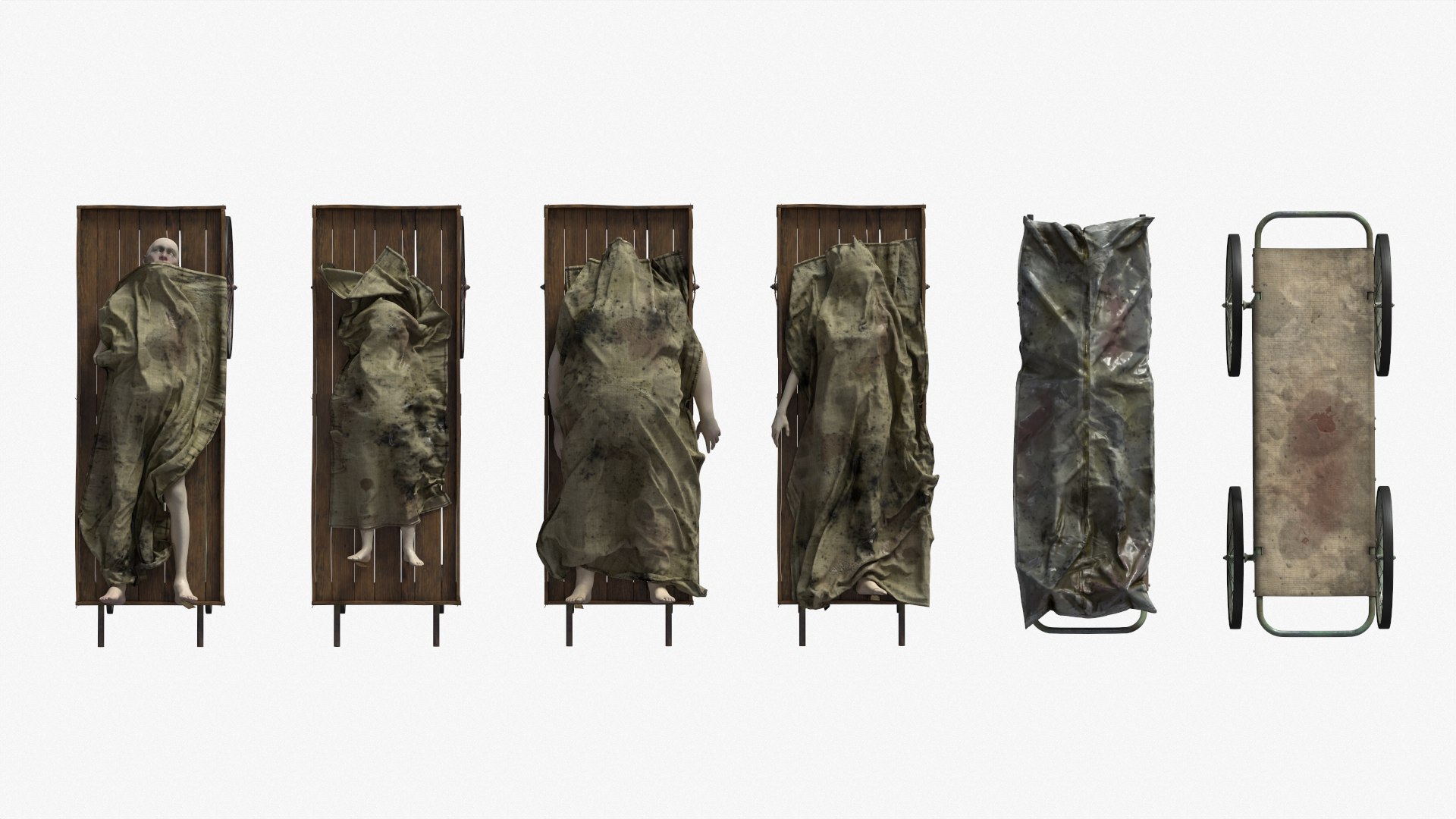 3D Stylized Dead Bodies Bundle - TurboSquid 1874003