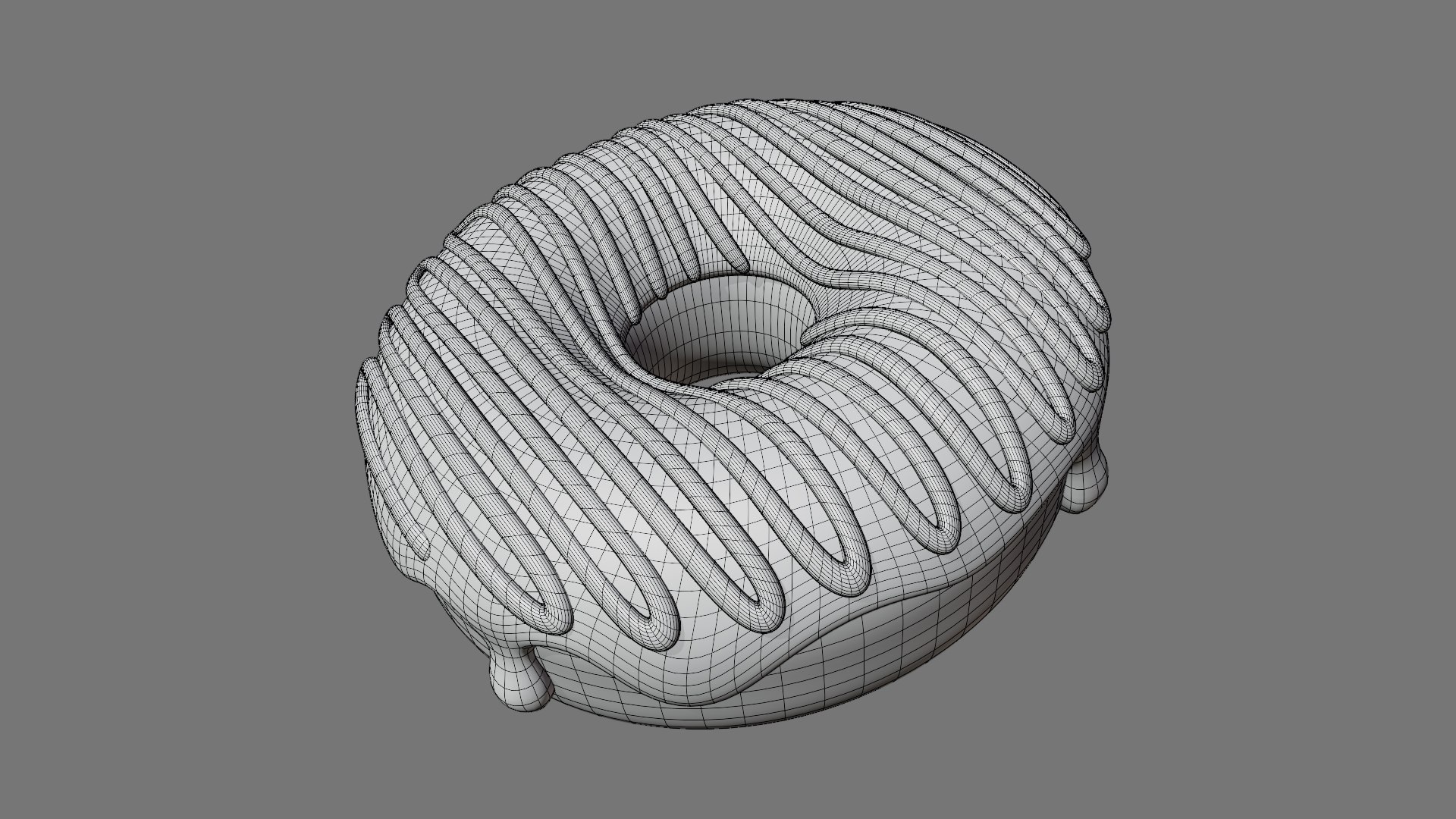 3D Donut With Chocolate Topping Model - TurboSquid 2351387