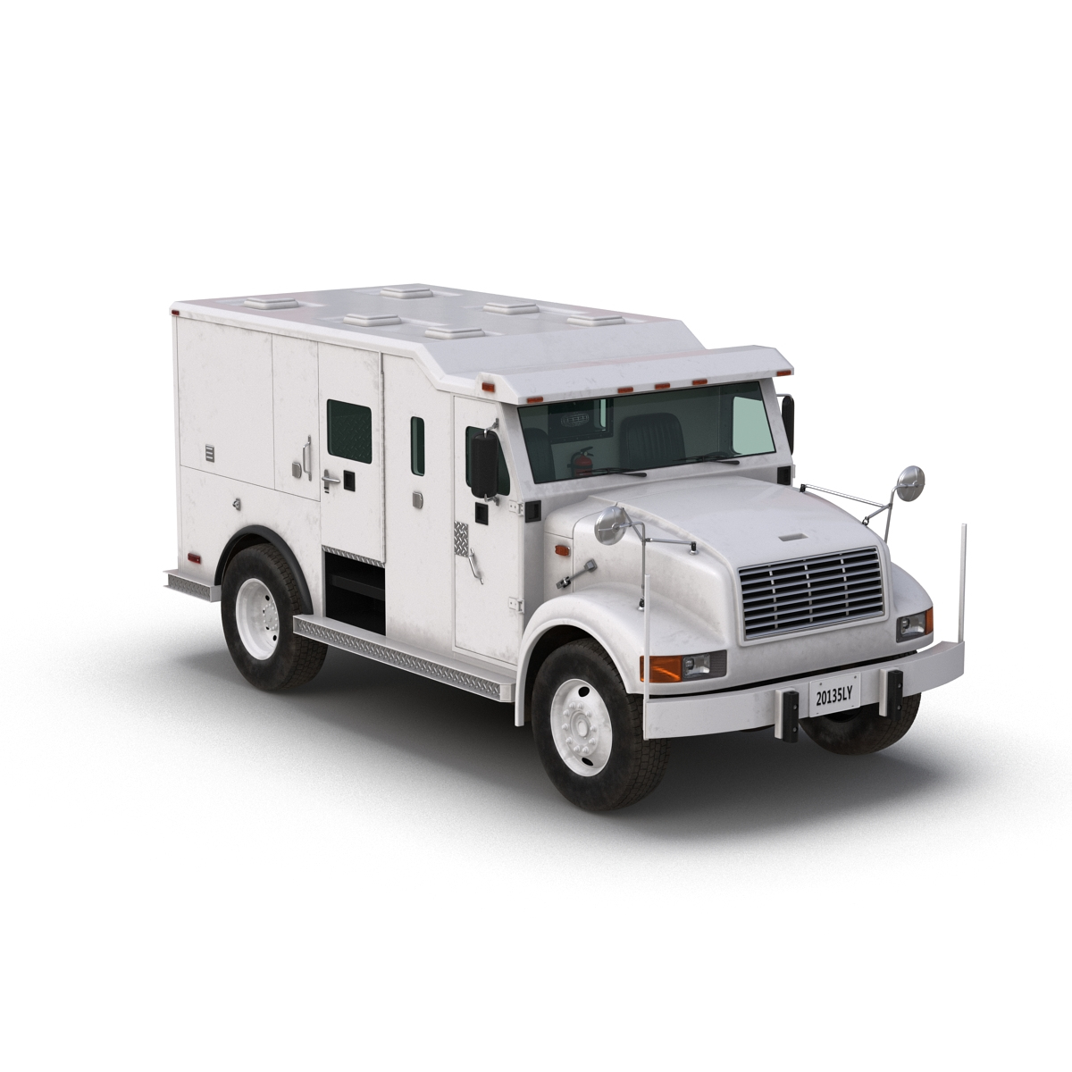 armored cash transport car 3d model