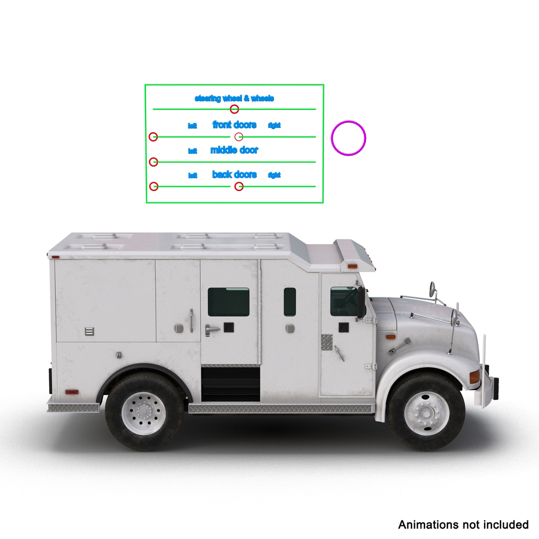 armored cash transport car 3d model