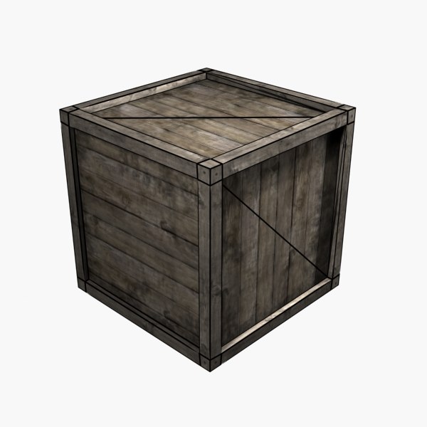 3d crate wood wooden model