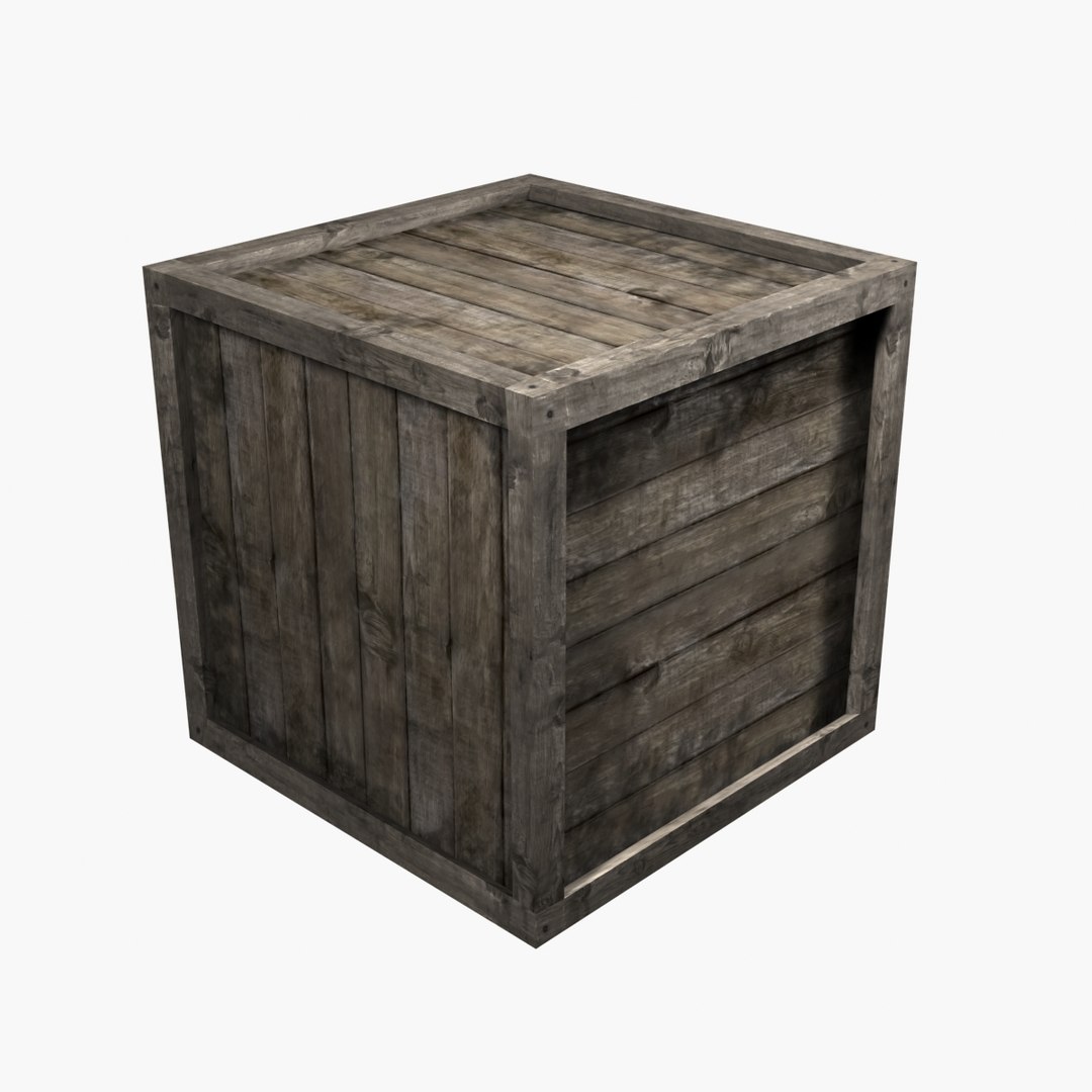 3d crate wood wooden model