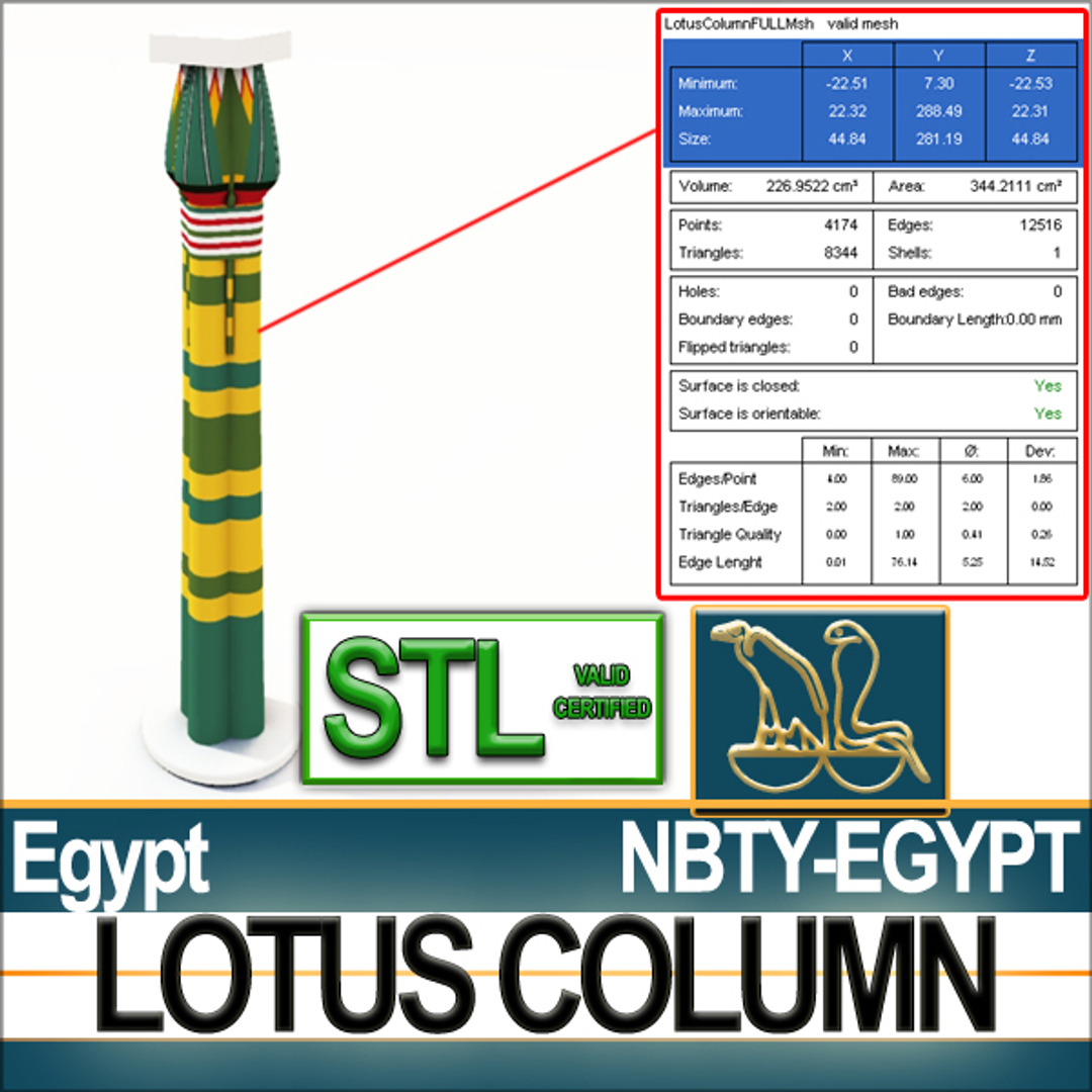 ancient egyptian column egypt 3d model