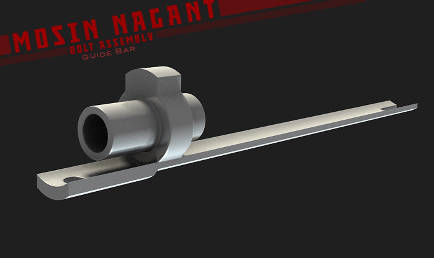 Rifle Bolt Assembly 3d Model