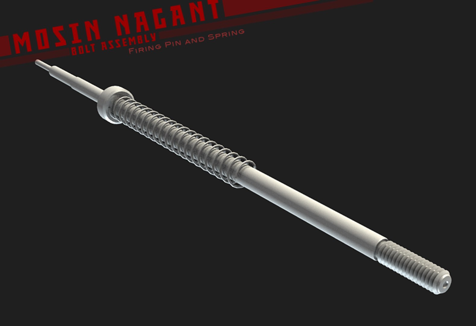 Rifle Bolt Assembly 3d Model