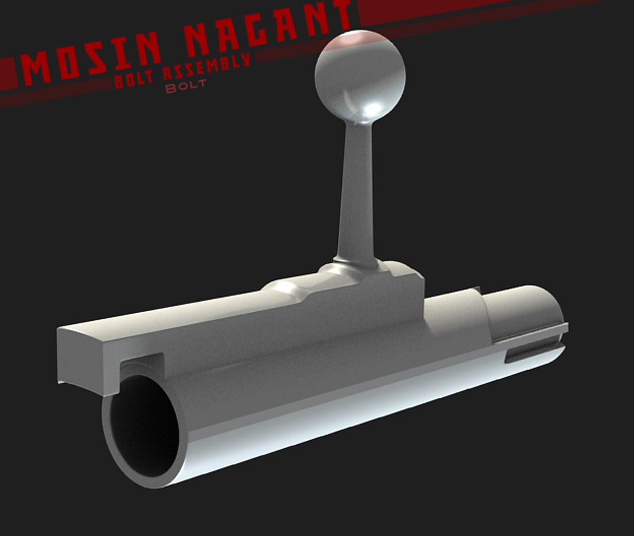 Rifle Bolt Assembly 3d Model