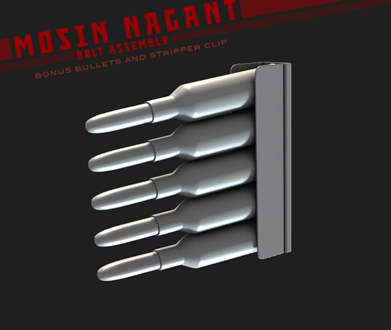 Rifle Bolt Assembly 3d Model