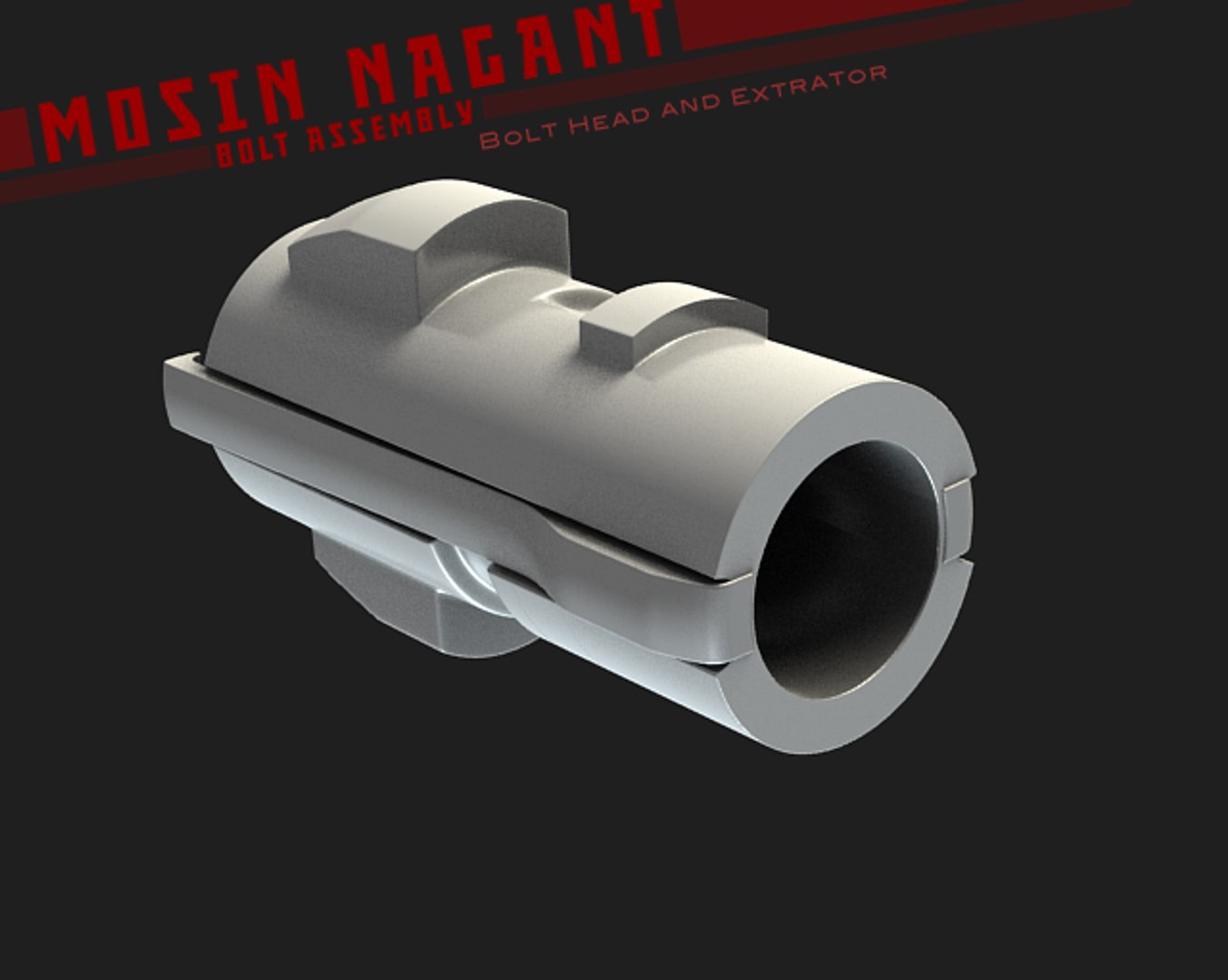 Rifle Bolt Assembly 3d Model