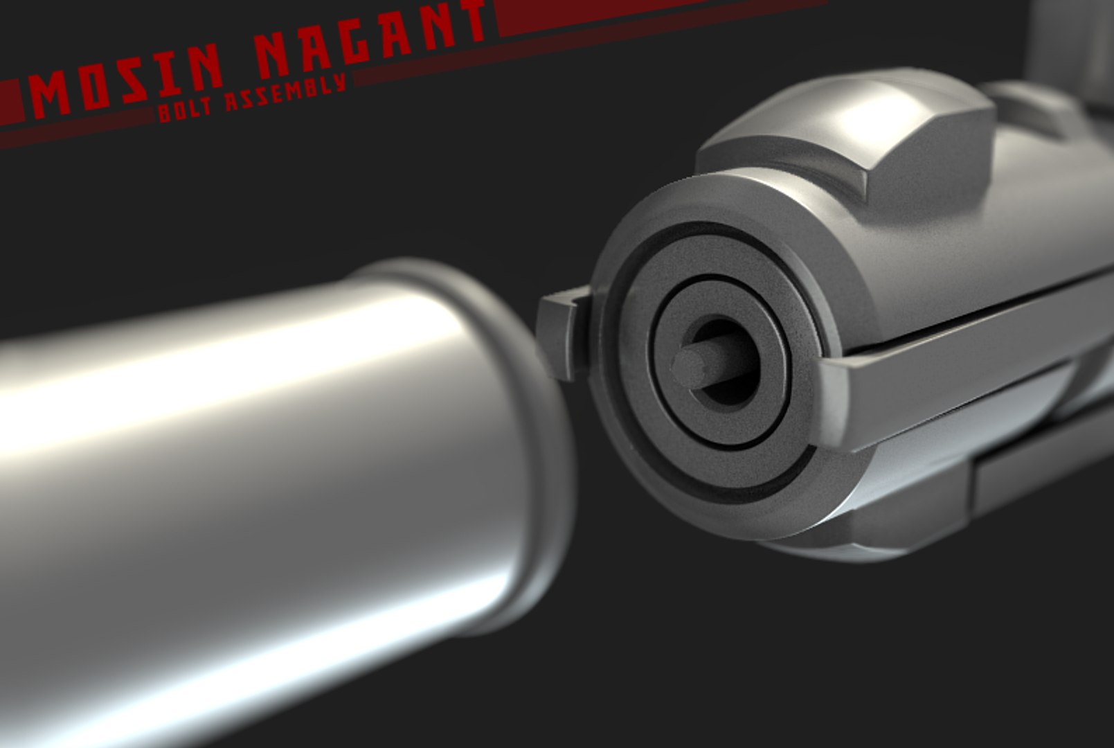 Rifle Bolt Assembly 3d Model