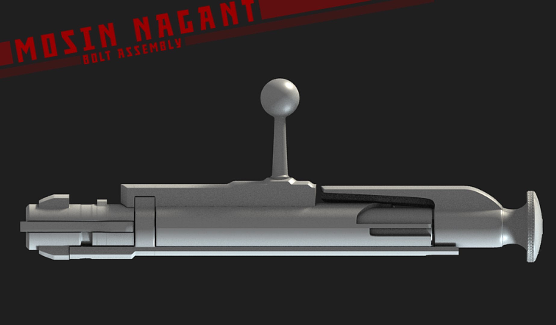 Rifle Bolt Assembly 3d Model