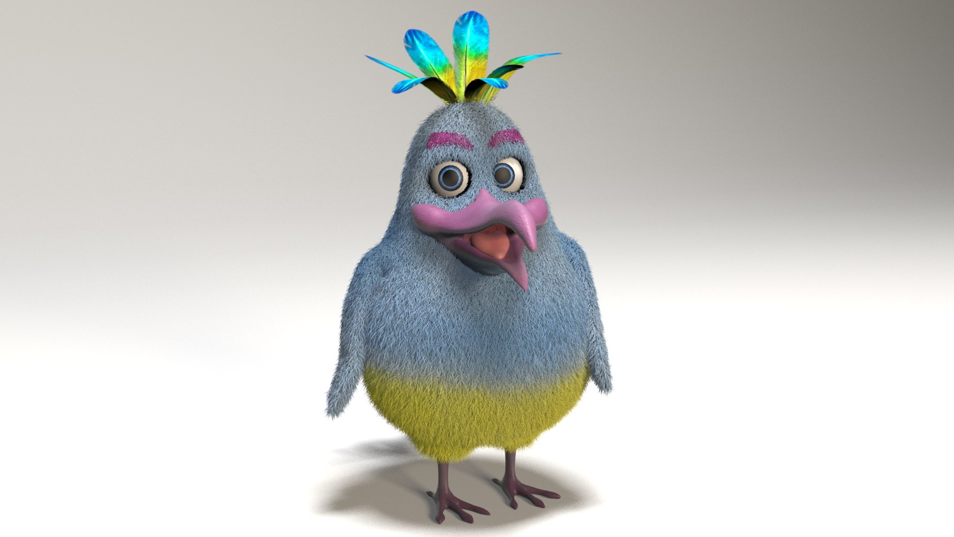 Bird Art Cartoon 3D Model - TurboSquid 1409482
