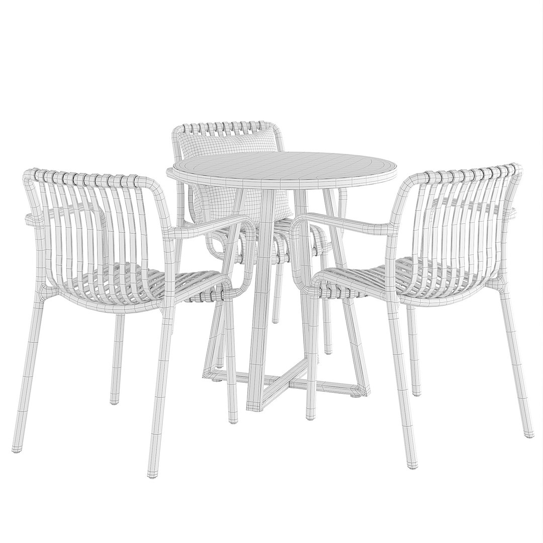 Table And Chair Tella Isabellini Model - TurboSquid 1962537