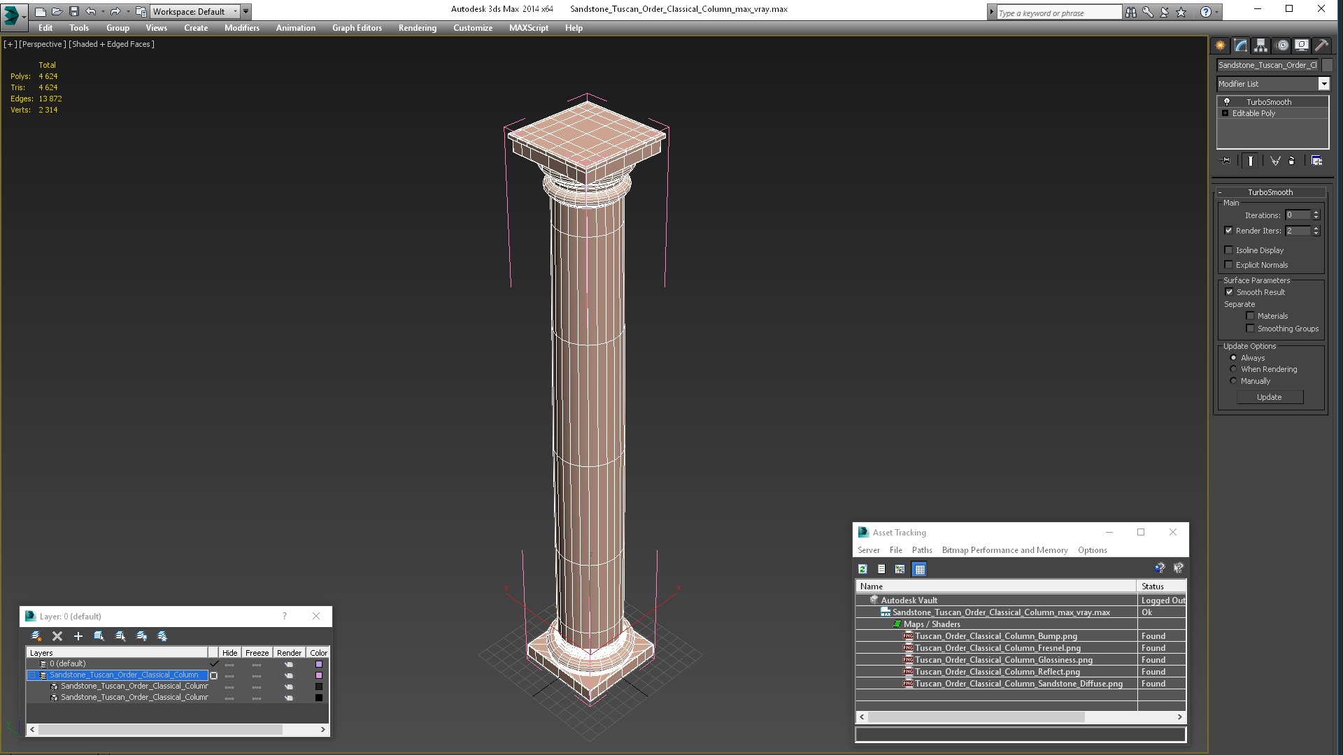 3D model Sandstone Tuscan Order Classical Column - TurboSquid 2142593