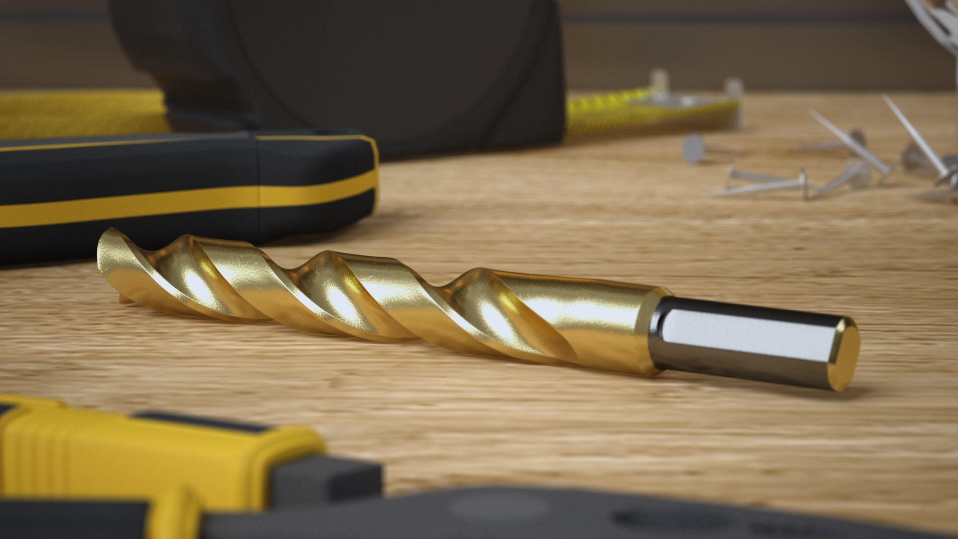 Titanium Nitride Coated Pilot Point Drill Bit Model - TurboSquid 2079684