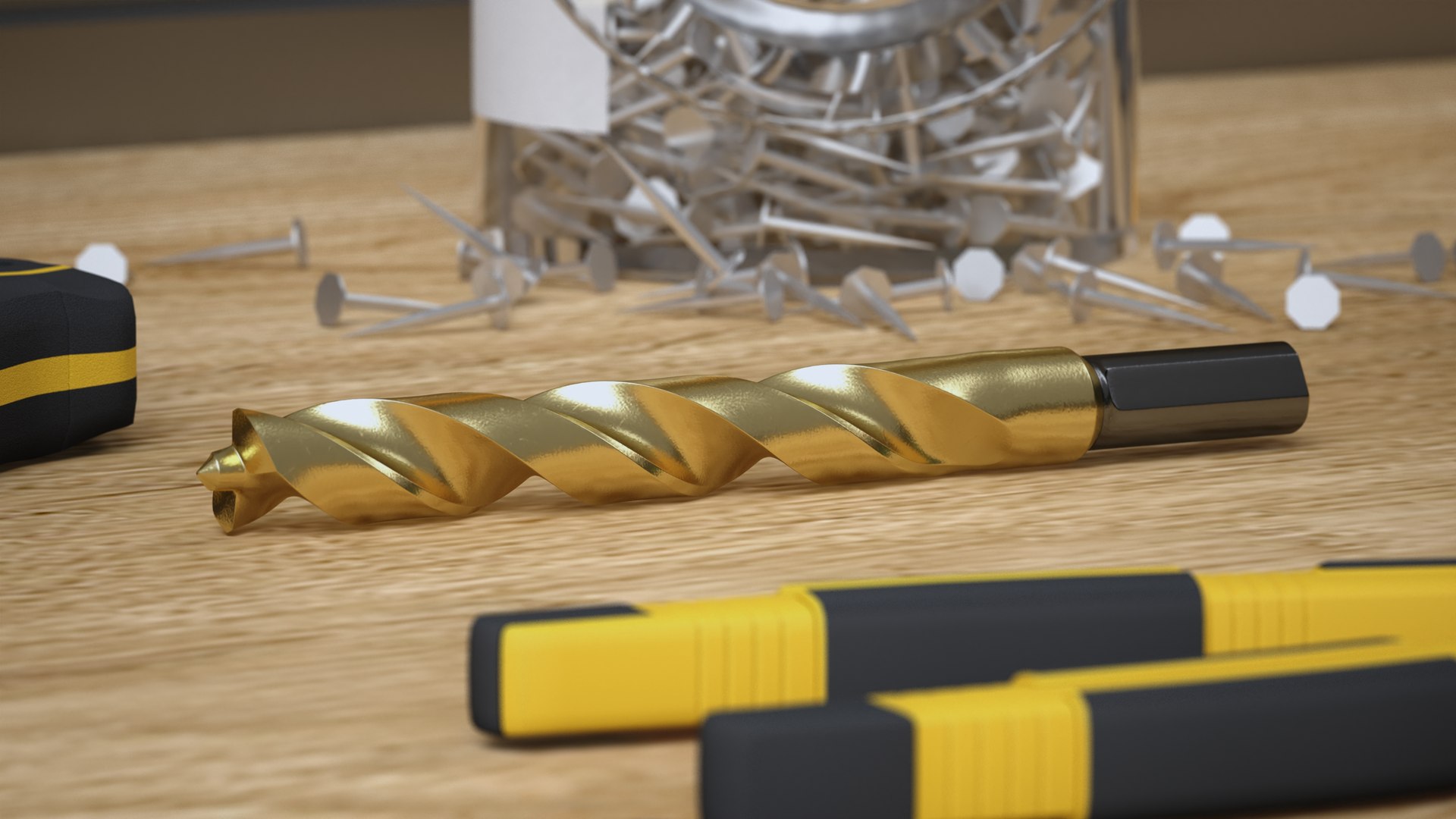 Titanium Nitride Coated Pilot Point Drill Bit Model - TurboSquid 2079684