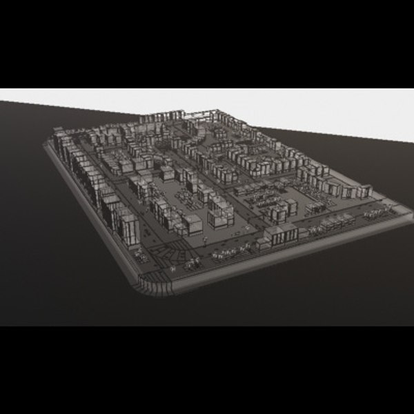 3d realistic town old