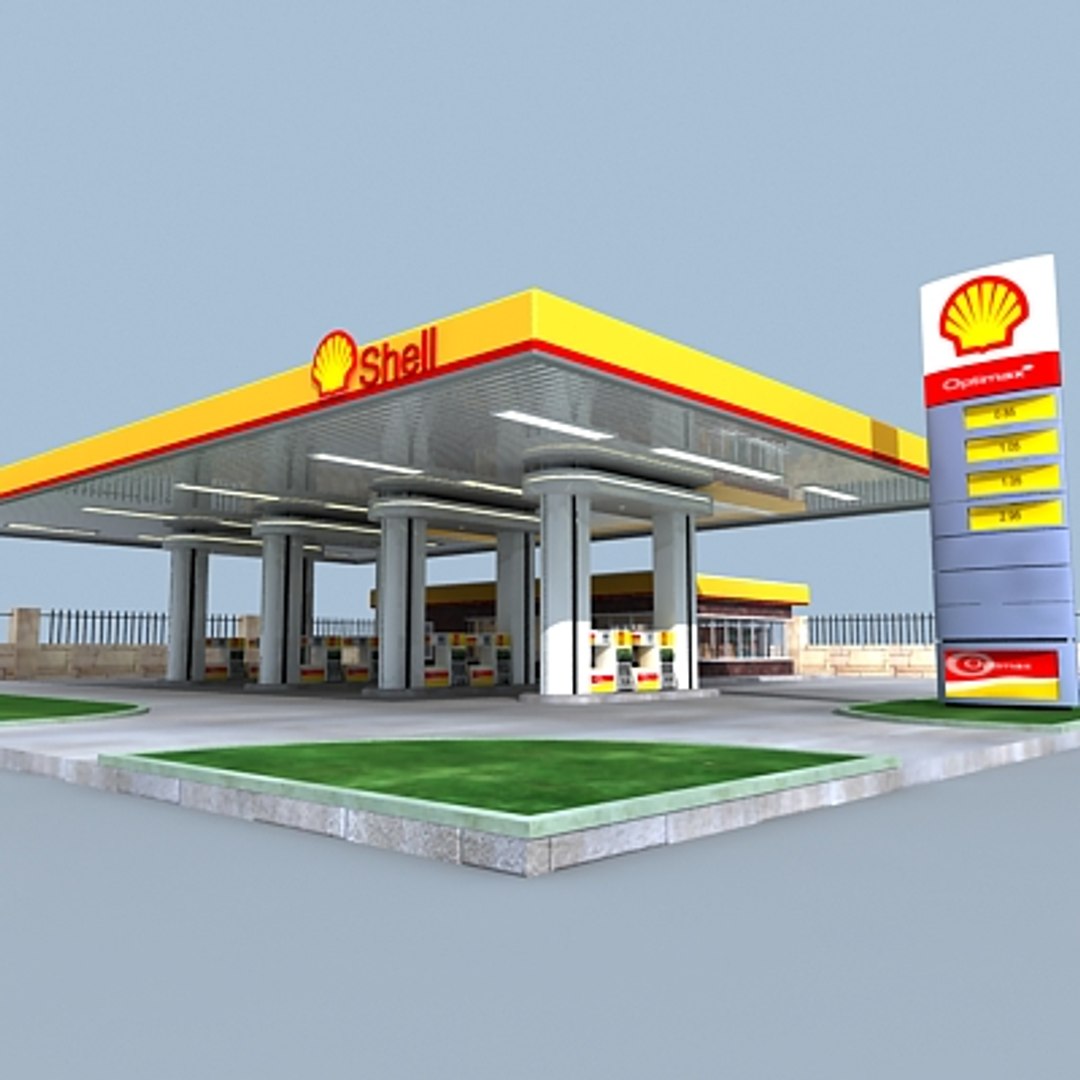 Gas Station 3d Model