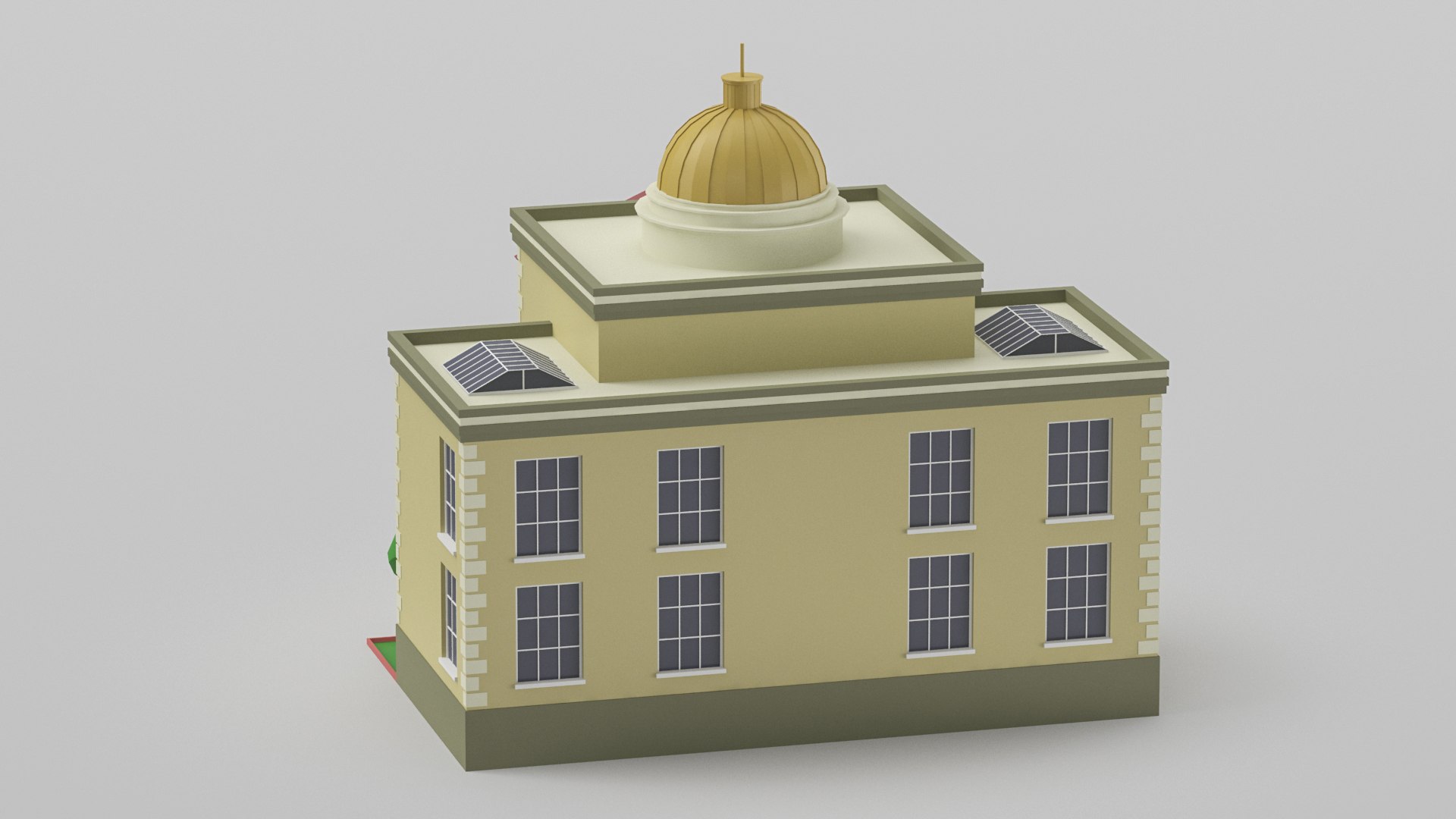 3D Low Poly Cartoon Courthouse - TurboSquid 1845275