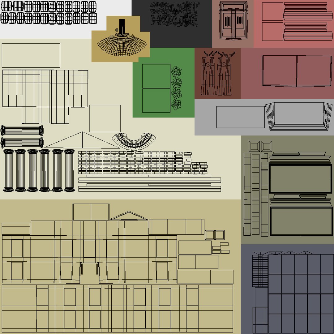 3D Low Poly Cartoon Courthouse - TurboSquid 1845275