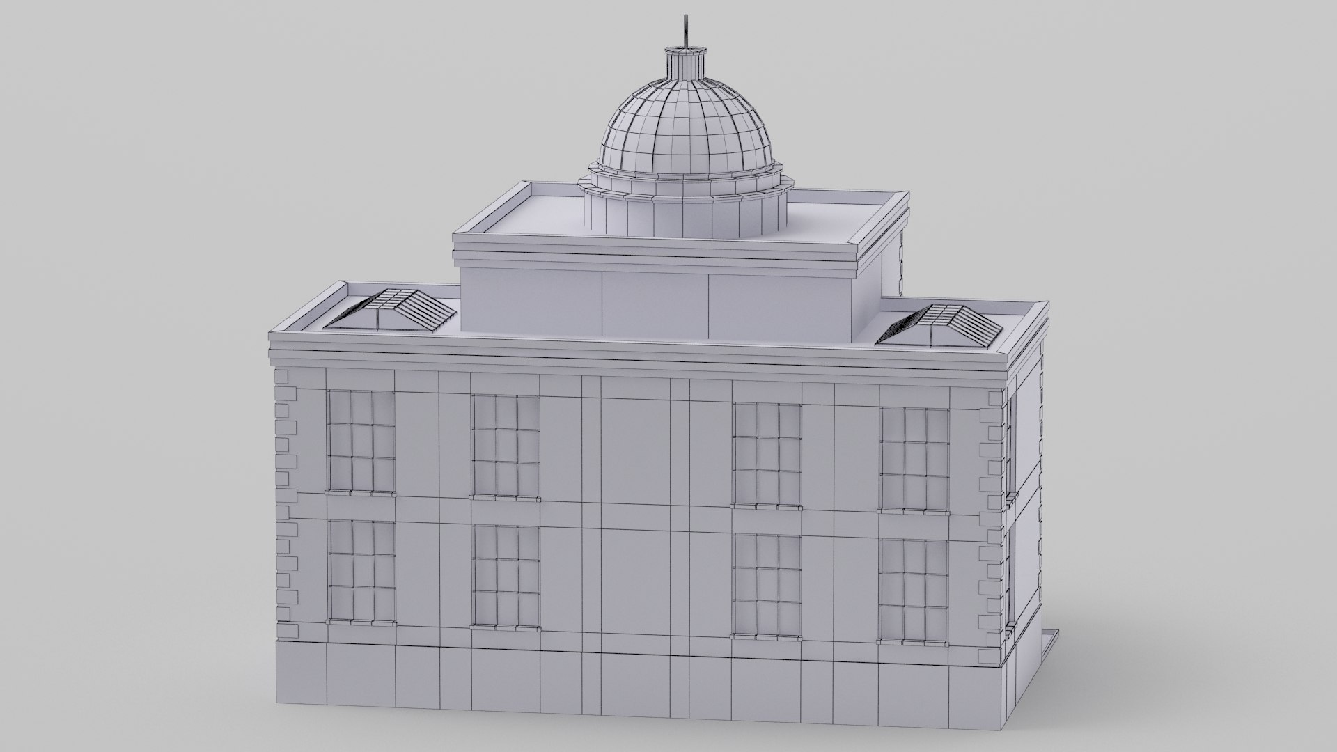 3D Low Poly Cartoon Courthouse - TurboSquid 1845275