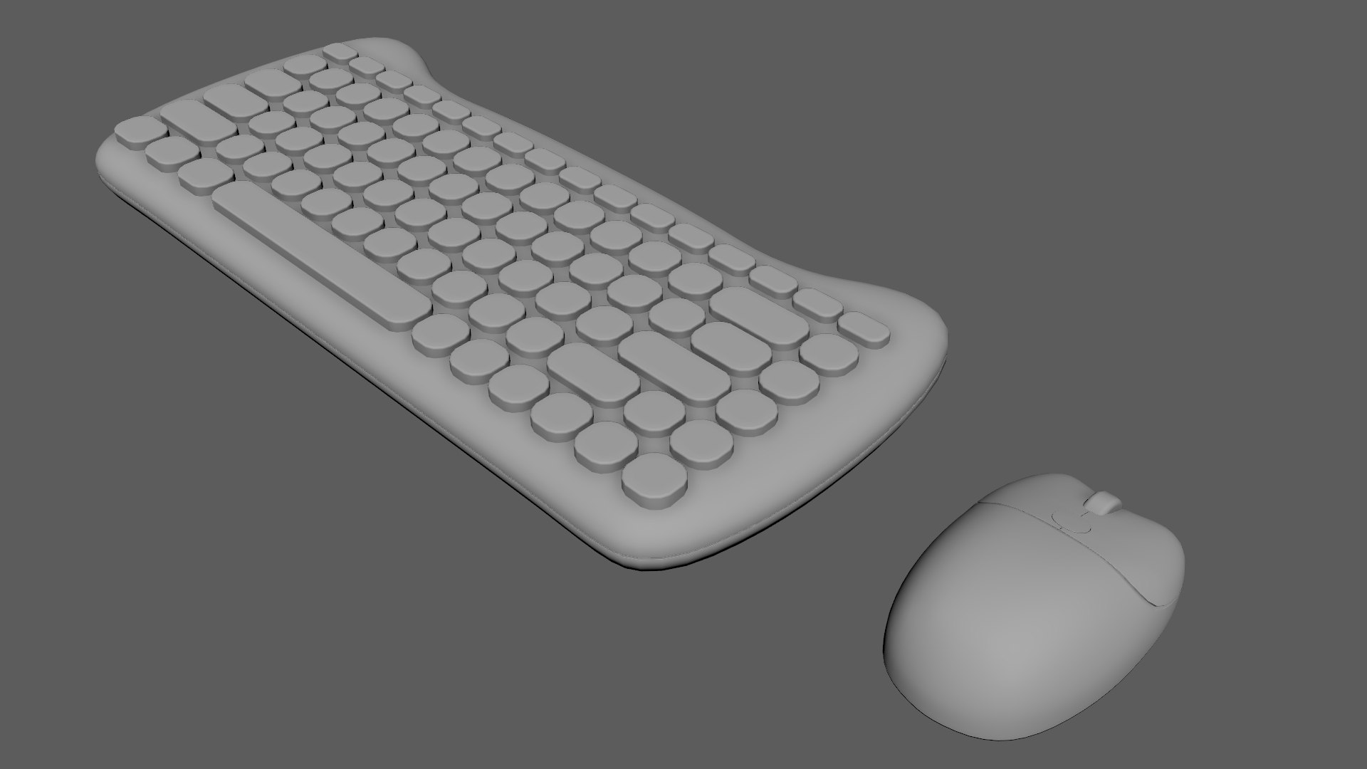 3D Wireless Keyboard Mouse Set Yellow Tones Version - TurboSquid 2086702