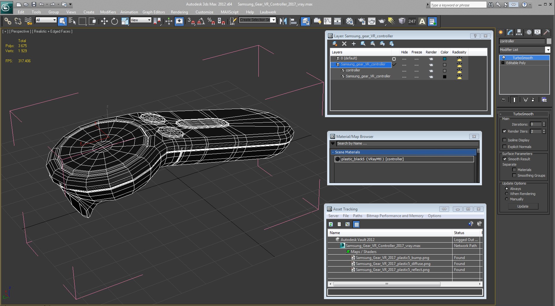 3D Samsung Gear Vr Controller Model - TurboSquid 1241362