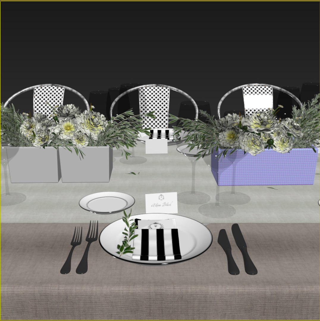 3d Model Banquet Table