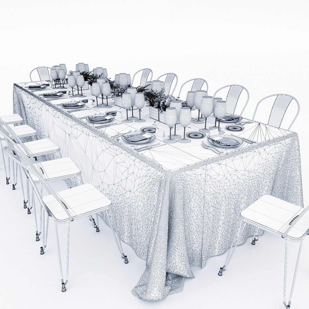 3d Model Banquet Table