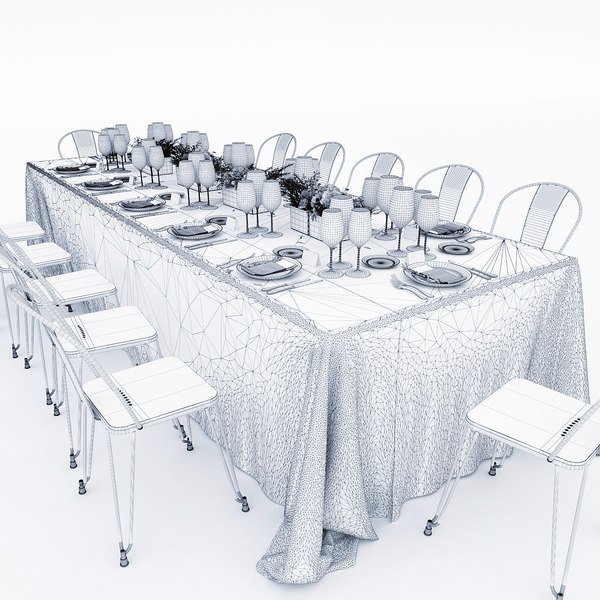 3d model banquet table