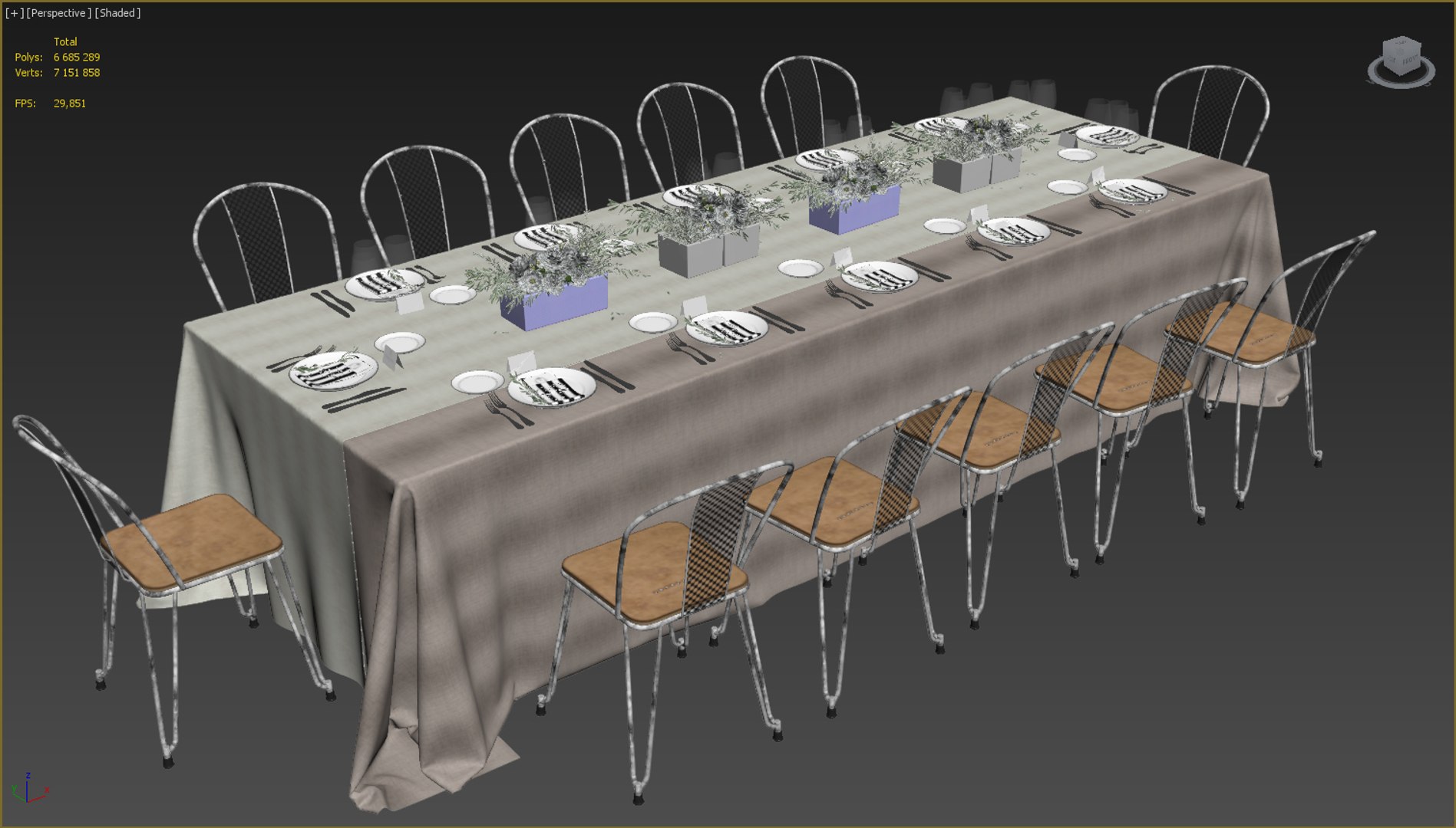 3d Model Banquet Table