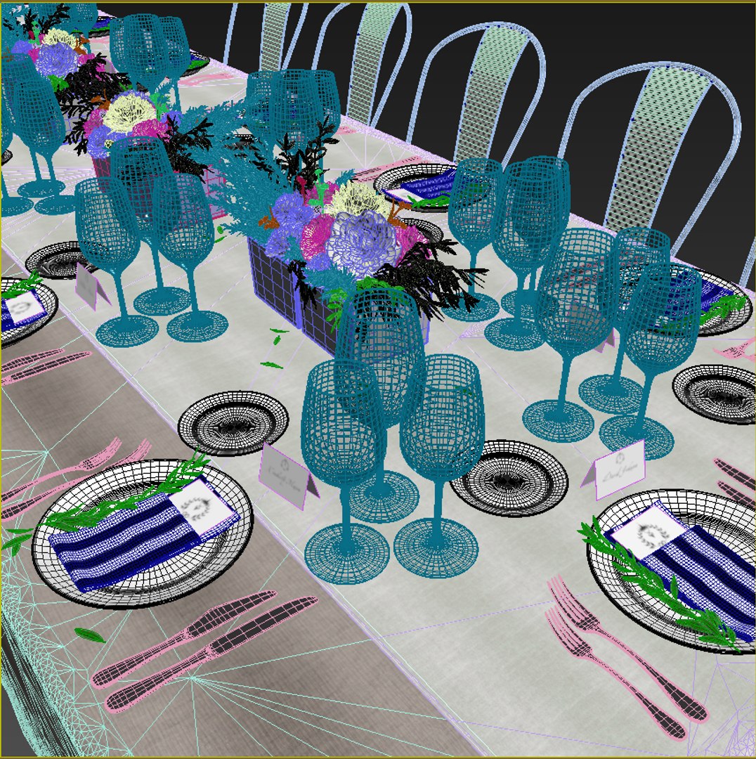 3d Model Banquet Table