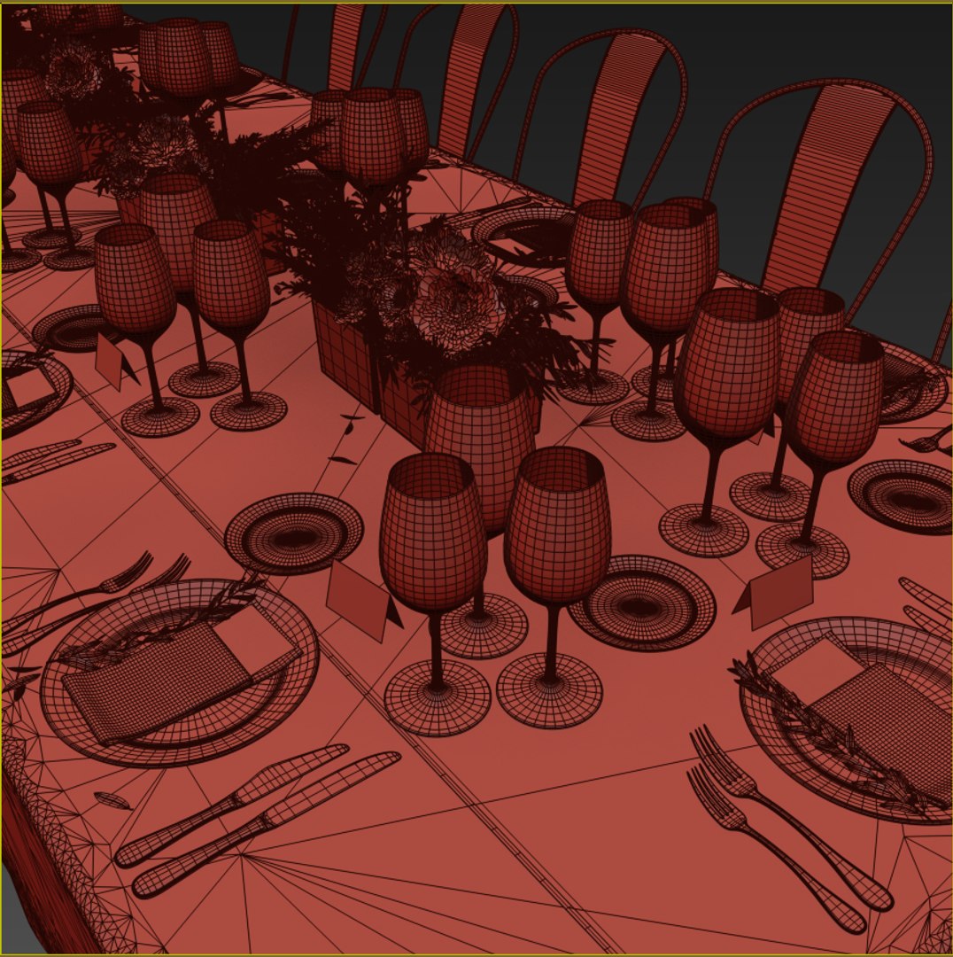 3d Model Banquet Table