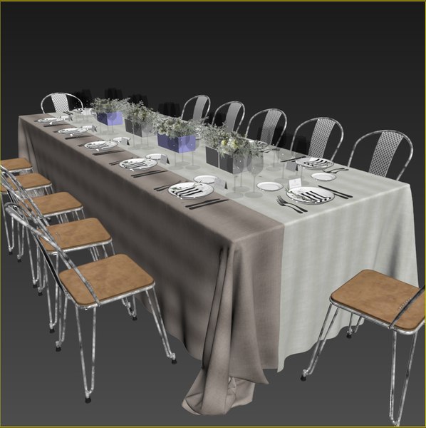 3d model banquet table