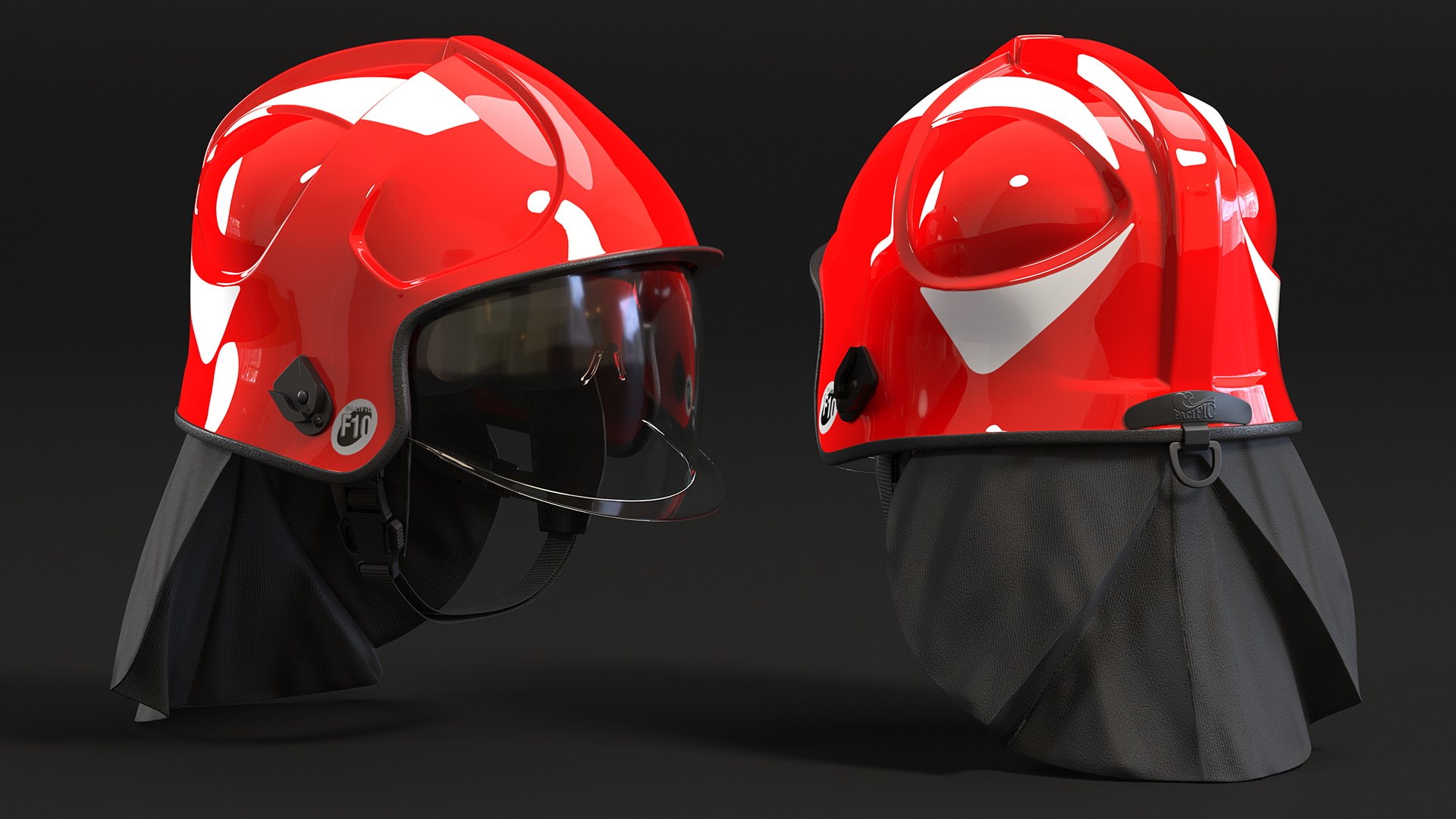 3D Red Fire Helmet F10 MKV model - TurboSquid 2027789