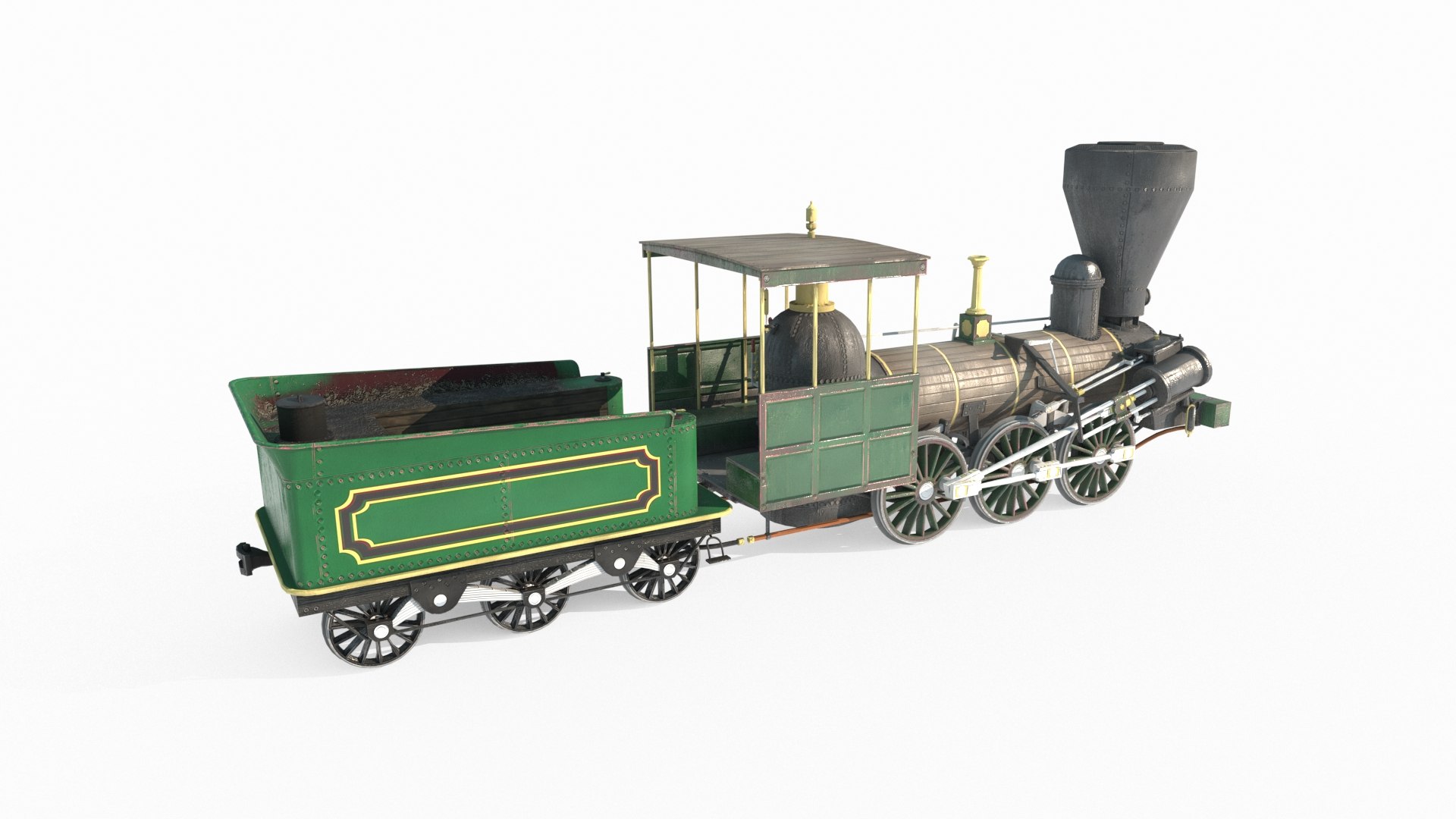 3D Old Style Vehicle Steam Train - TurboSquid 2322976