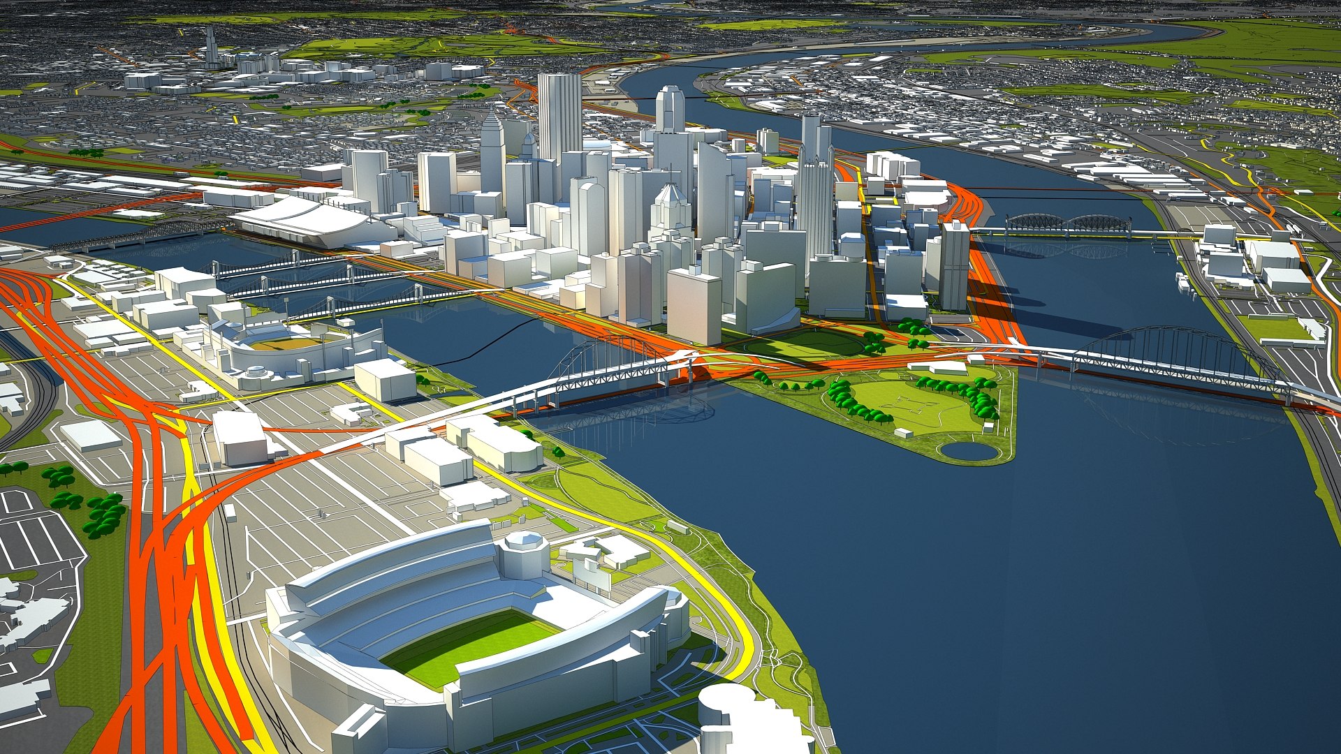 3D Pittsburgh Skyline Model - TurboSquid 1512701