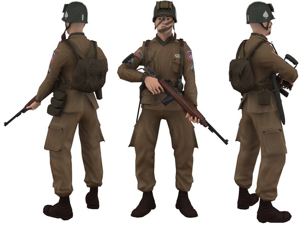 airborne human soldier 3d ma