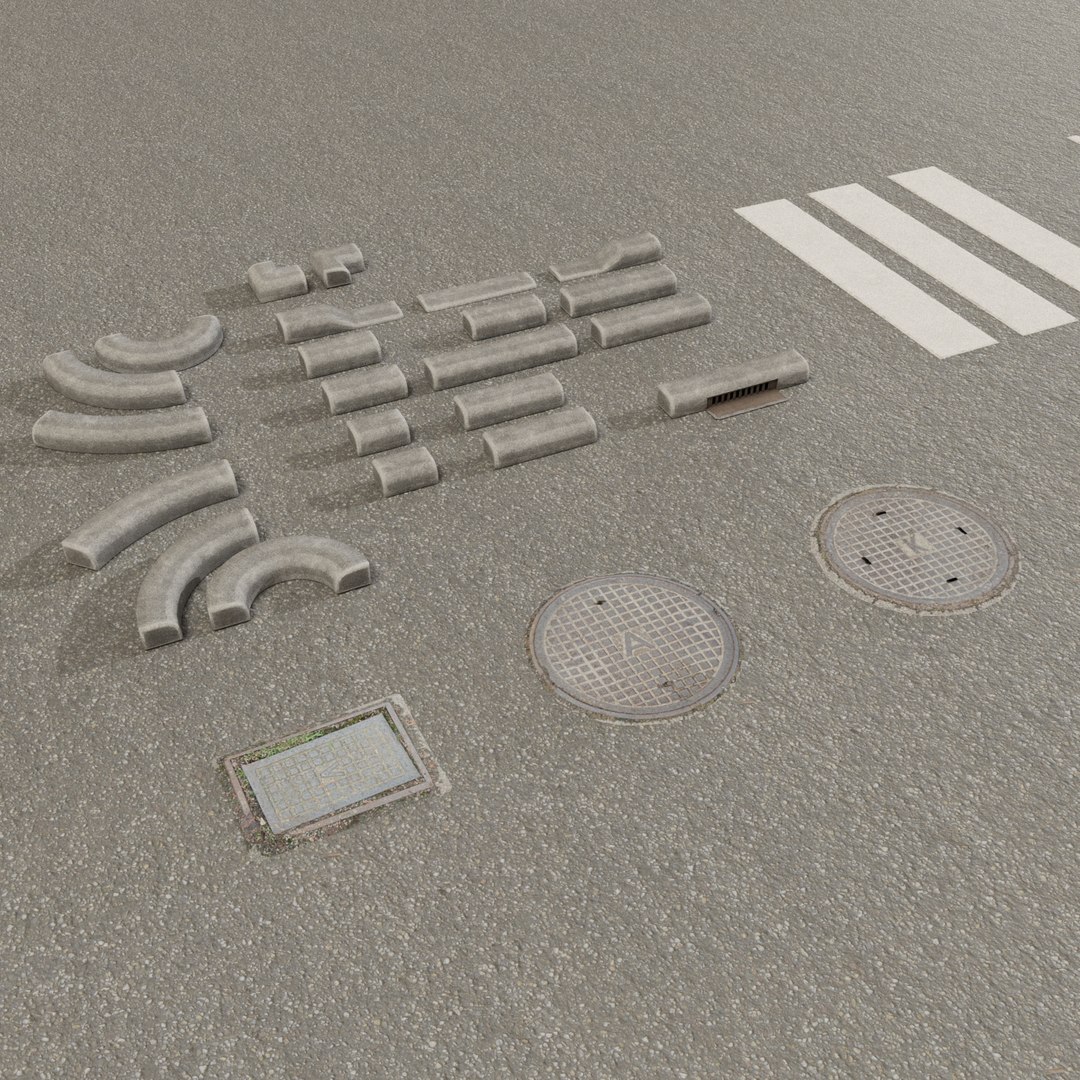 Road Asset Pack 3D Model - TurboSquid 1244535