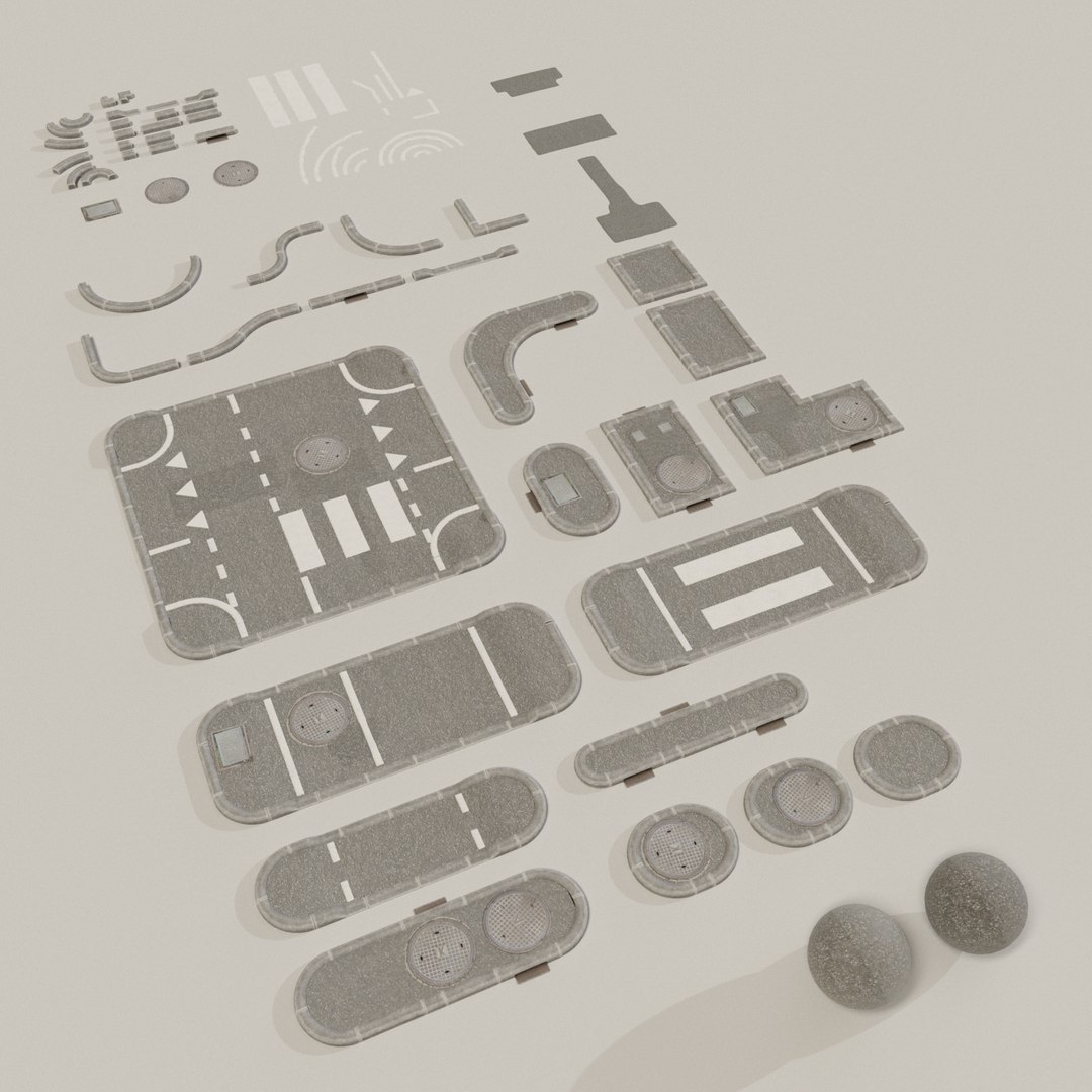 Road Asset Pack 3D Model - TurboSquid 1244535